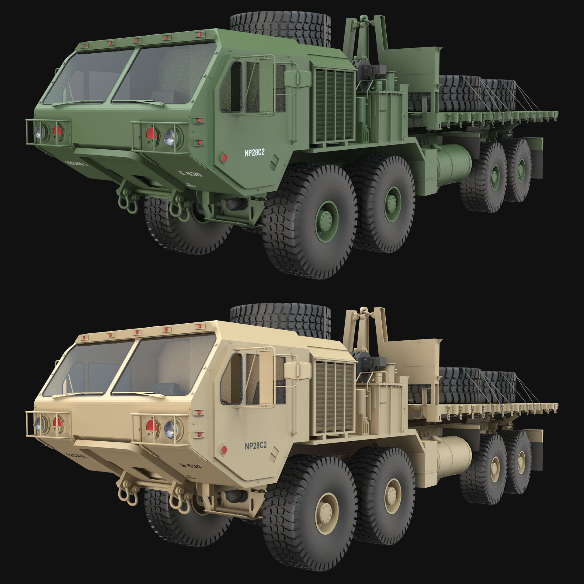 ArtStation - HEMTT Heavy Expanded Mobility Tactical Flatbed Truck