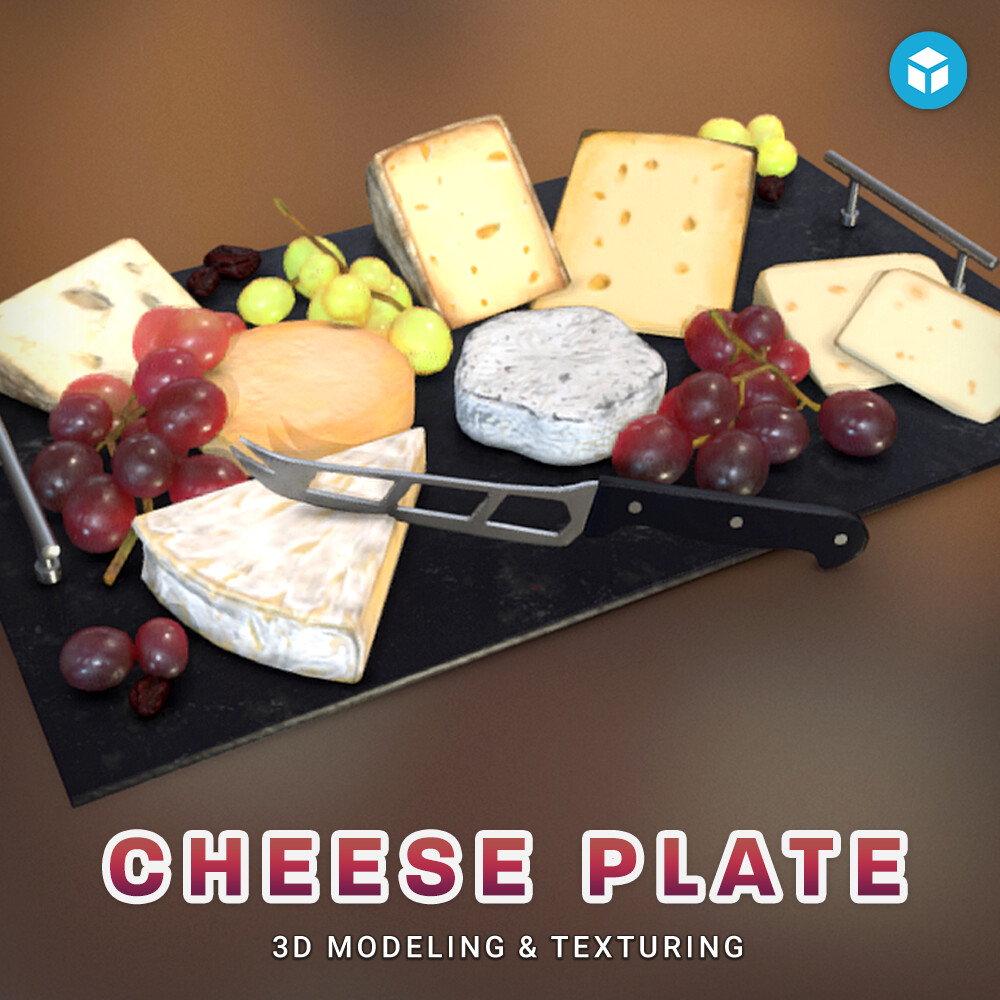 ArtStation - Cheese Plate - 3D Handpainted