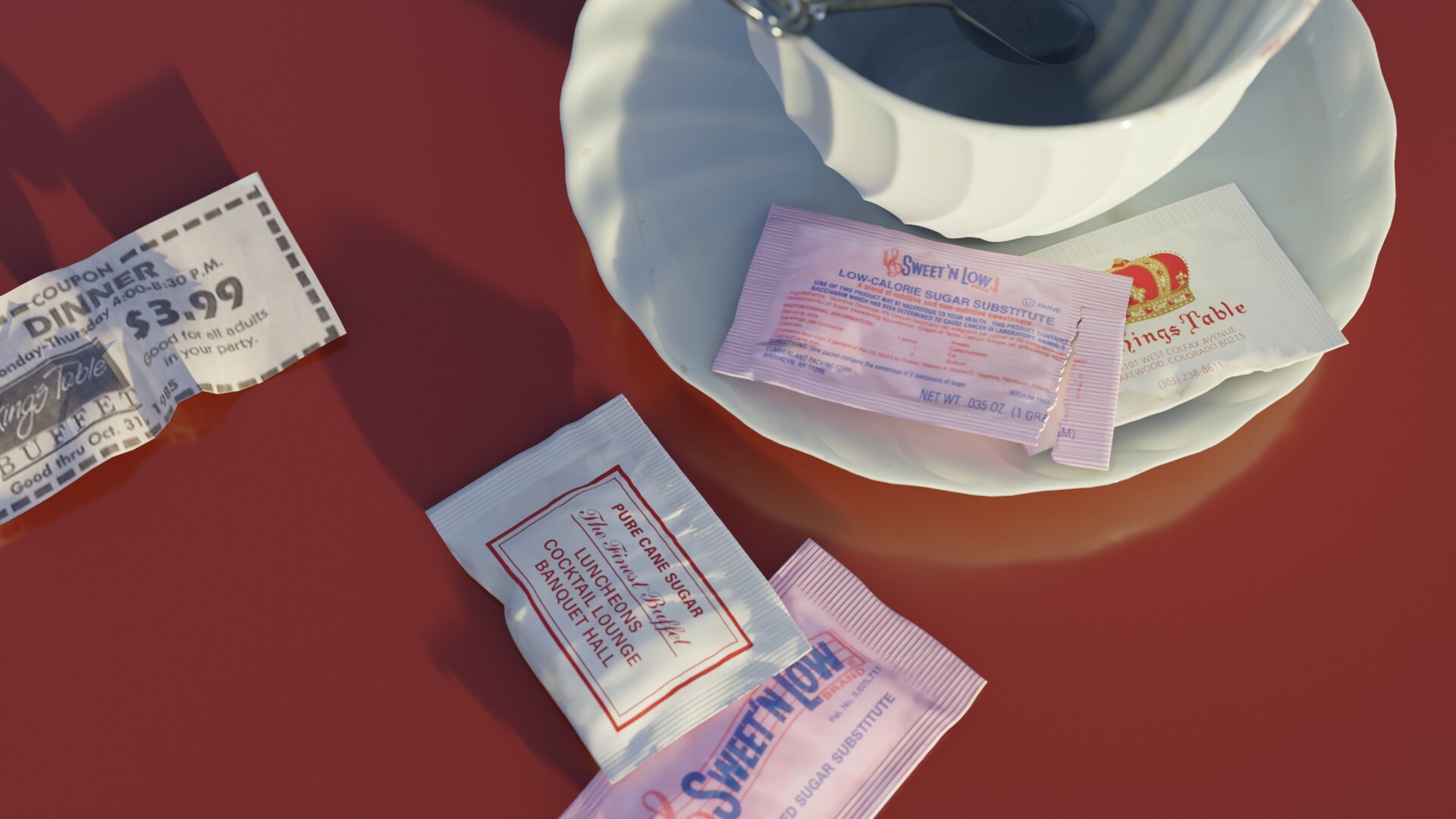 Jeremy Engleman - Coffee Cup with Sweeteners and Souvenir Spoon