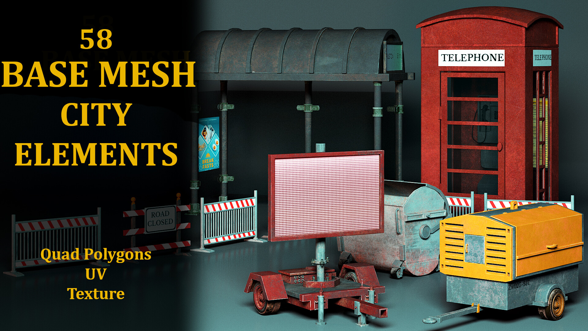 ArtStation - Basemesh: 58 City Assets