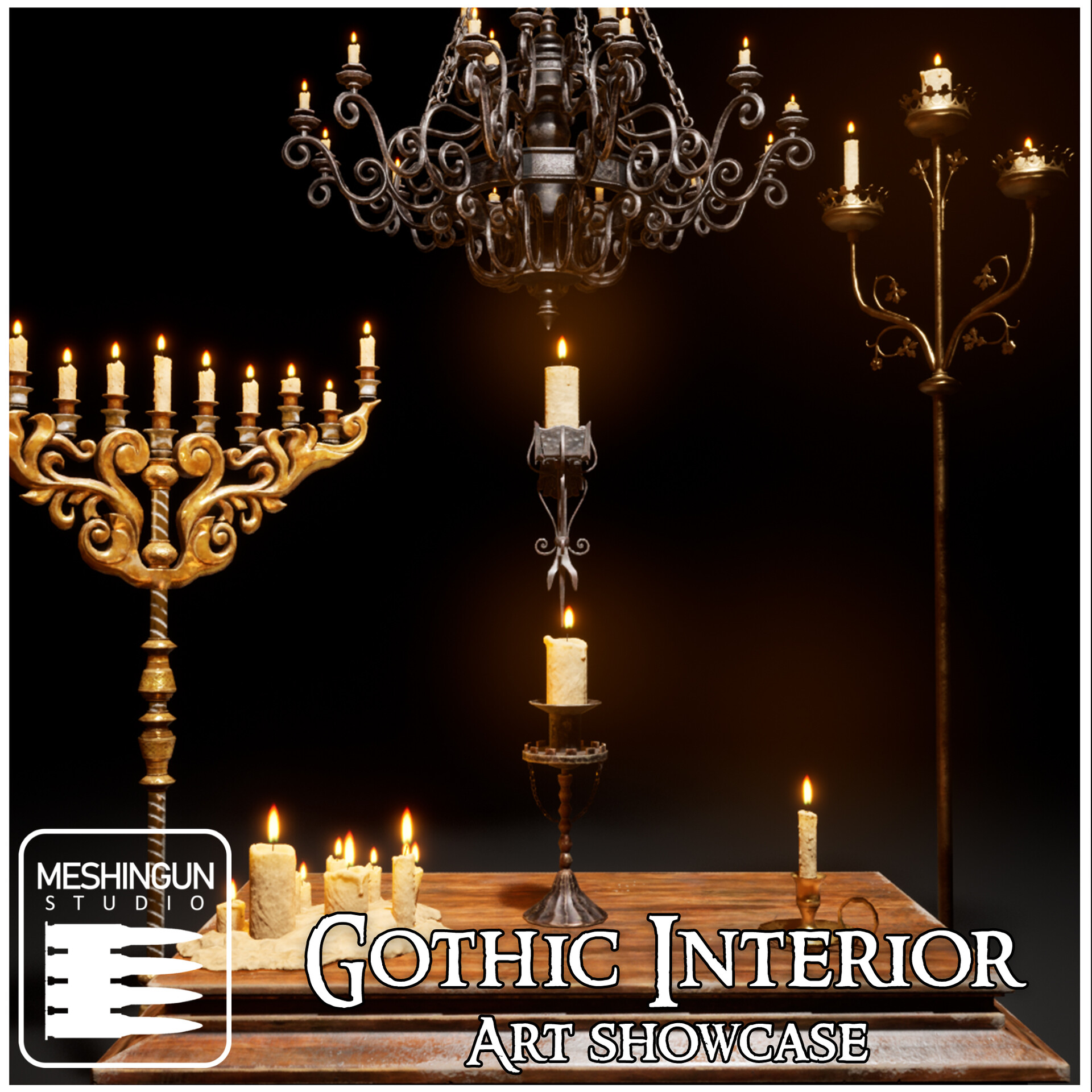 ArtStation - Gothic Interior Megapack | Art Showcase Lighting Props