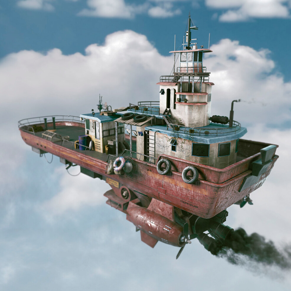 ArtStation - Group project: Flying Ship