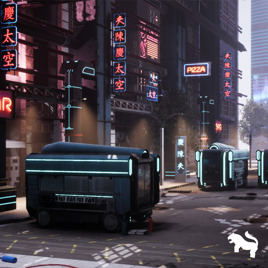 ArtStation - CyberPunk Outdoor Environment Asset Set