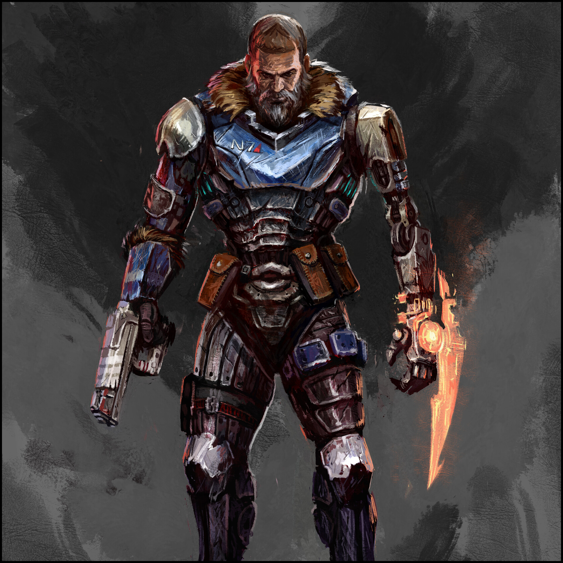 ArtStation - Old Man Commander Shepard
