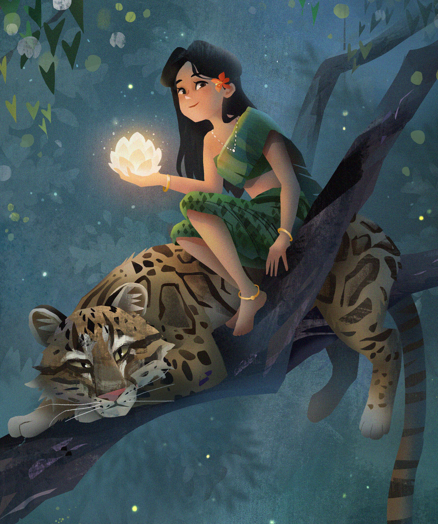 ArtStation - Tanee and the Clouded leopard.