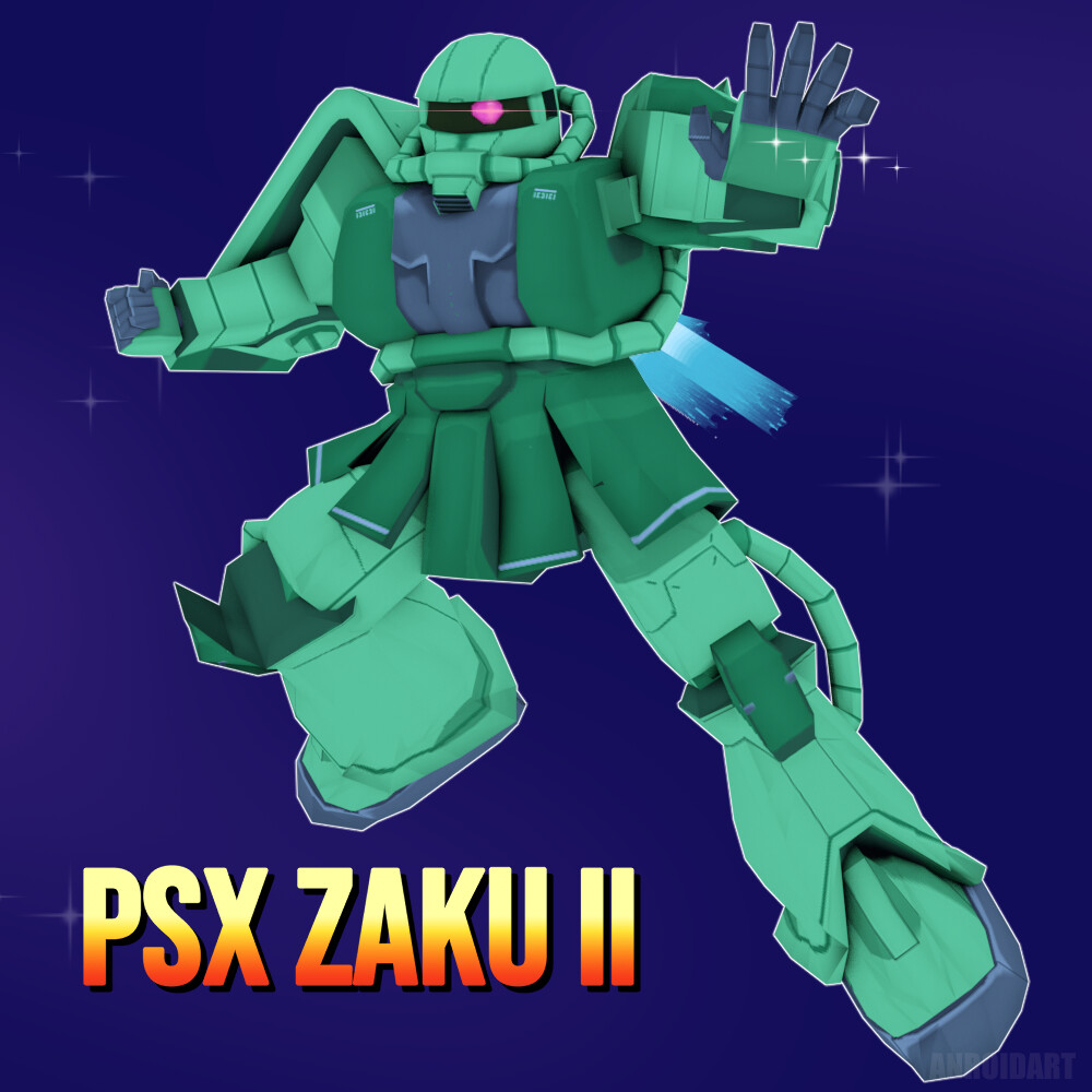 ArtStation - MS-06 Zaku II Low poly