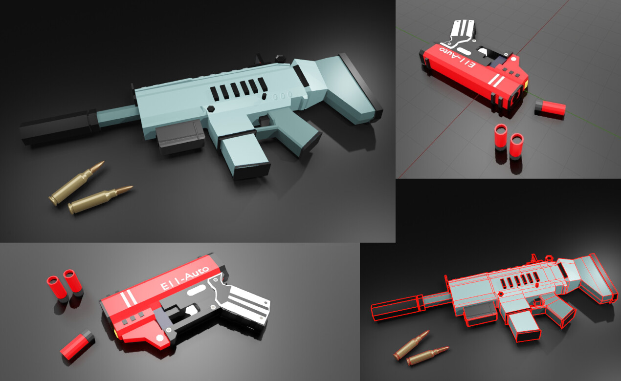 ArtStation - Low Poly gun concept model