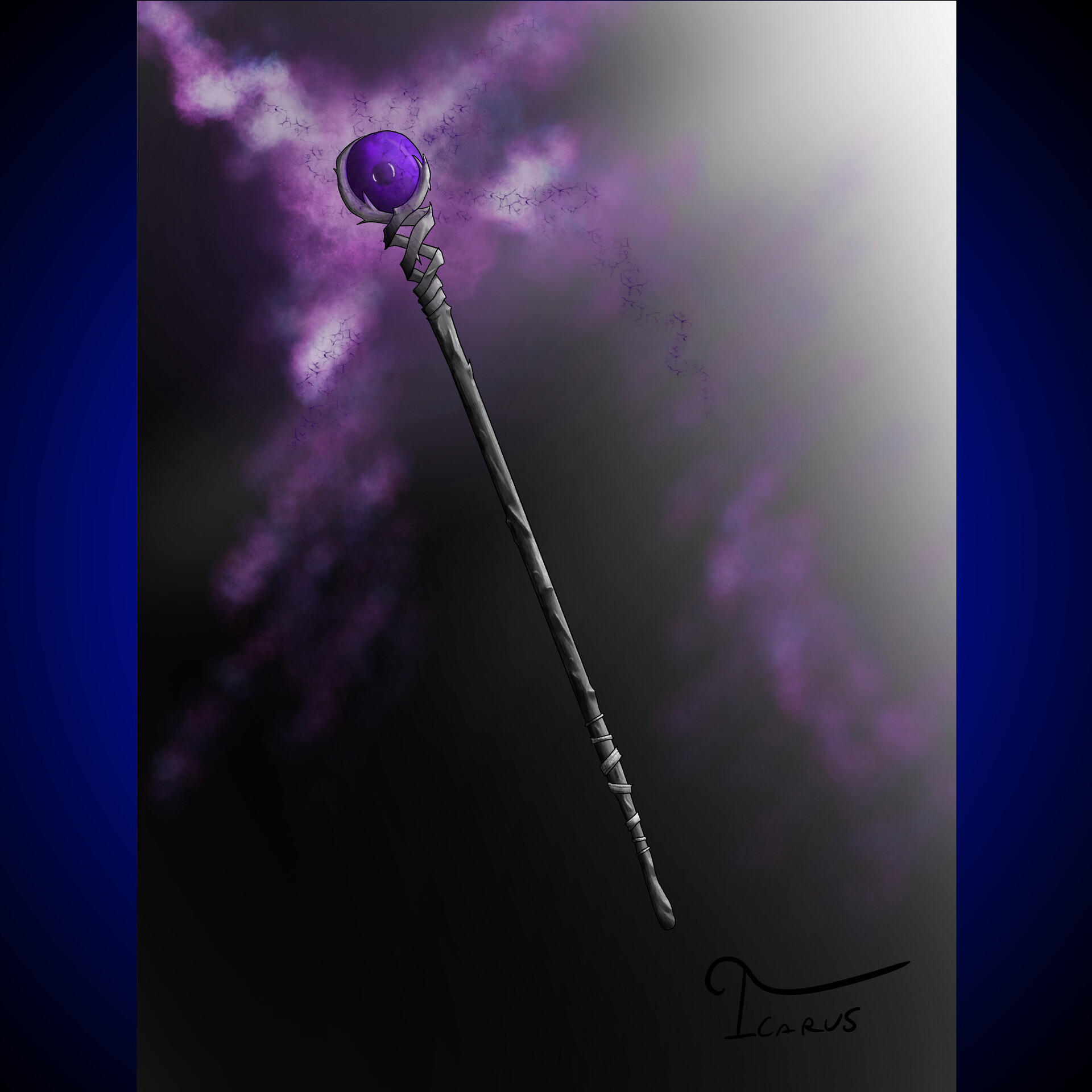 ArtStation - Fantasy wizard magic staff