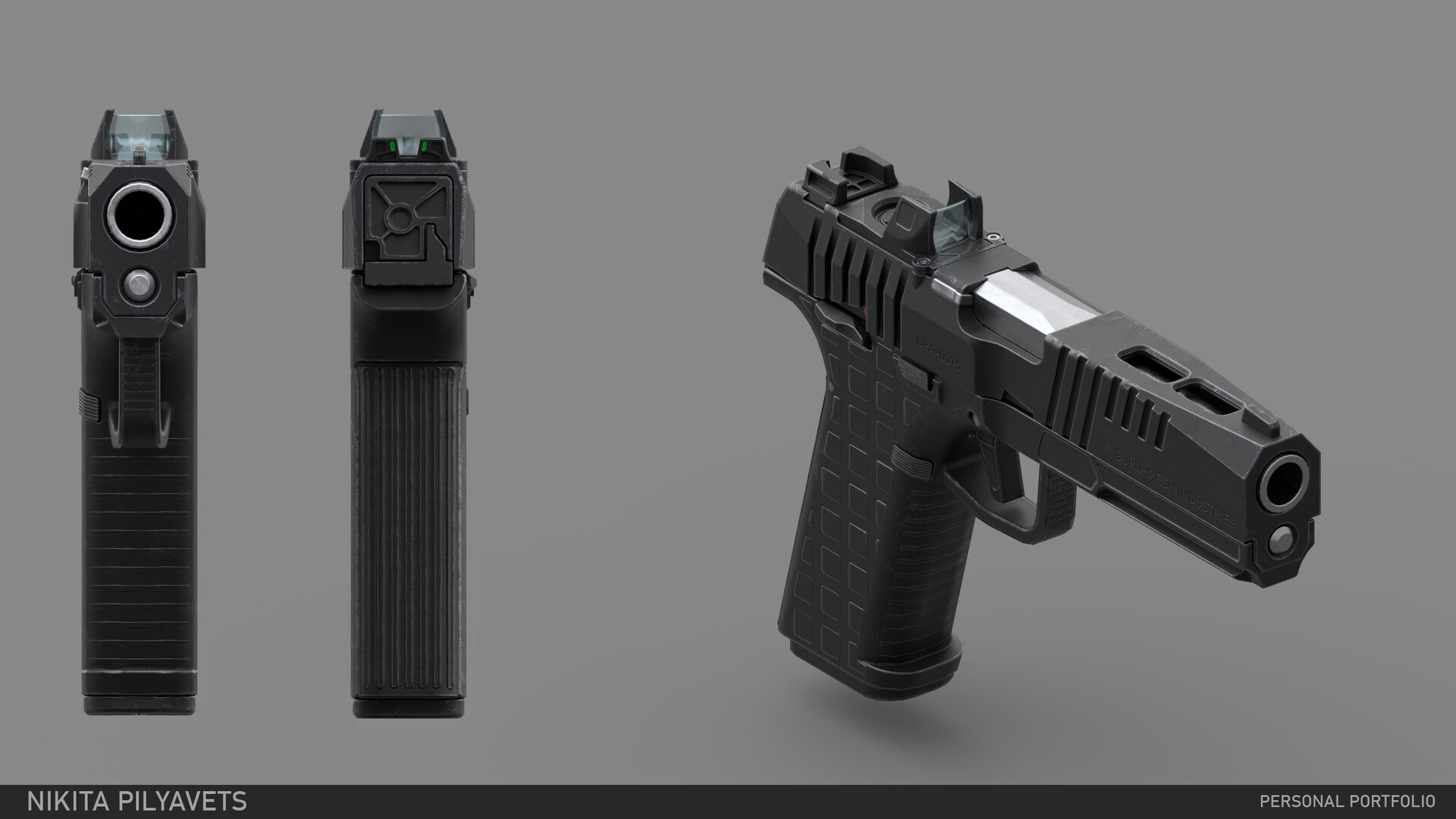 ArtStation - GUN FOR GAMEDEV - CUSTOM PISTOL