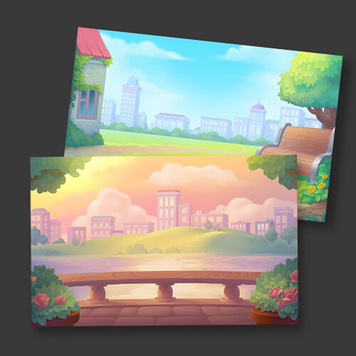 ArtStation - Backgrounds for match-3 game