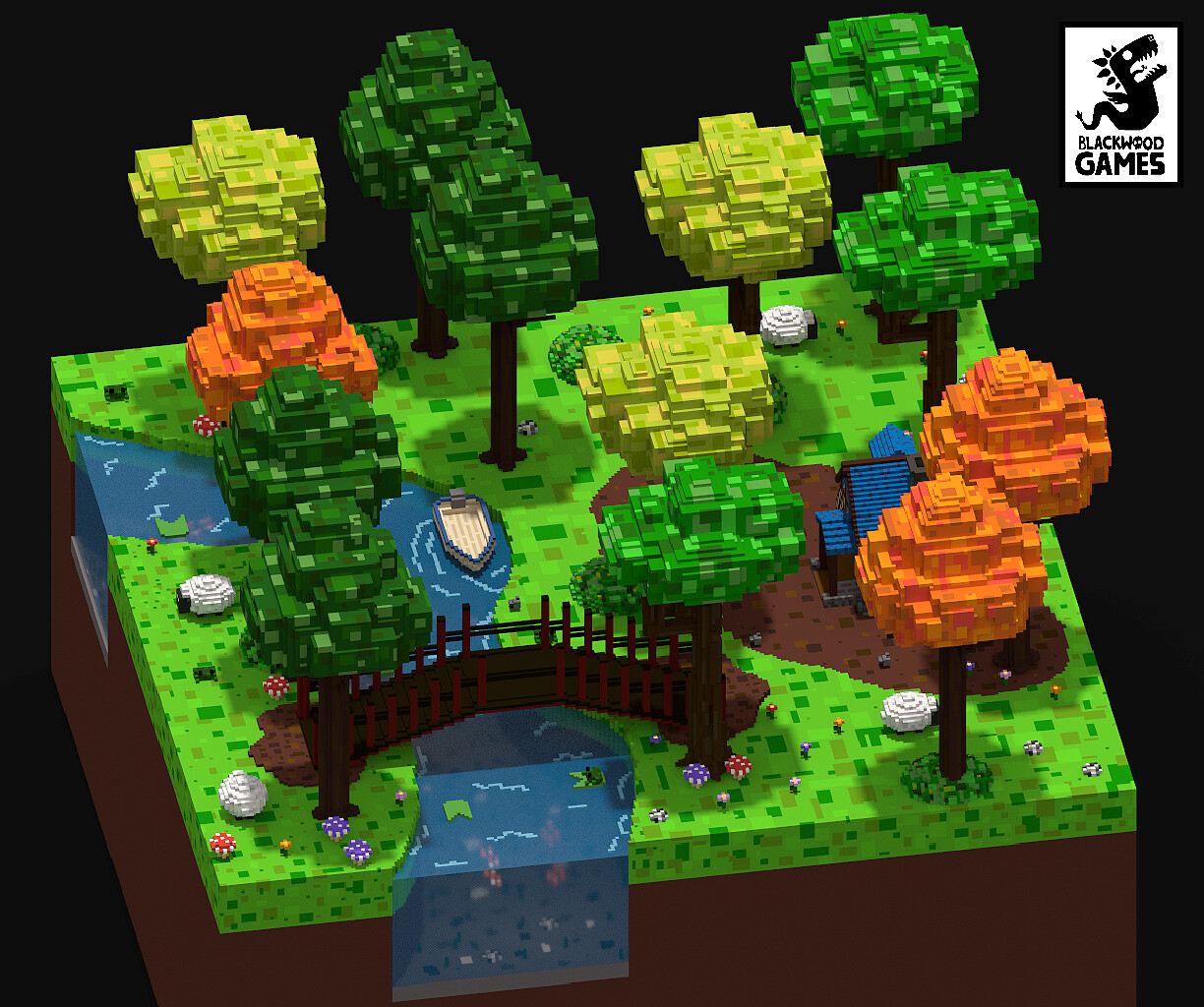ArtStation - The Magic Forest - Voxel Art