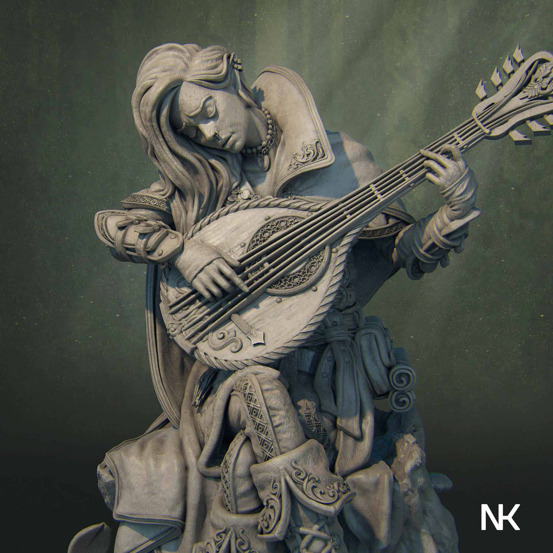 Ernest Nemirovskiy - Lisa The Bard 3d Printing Miniature