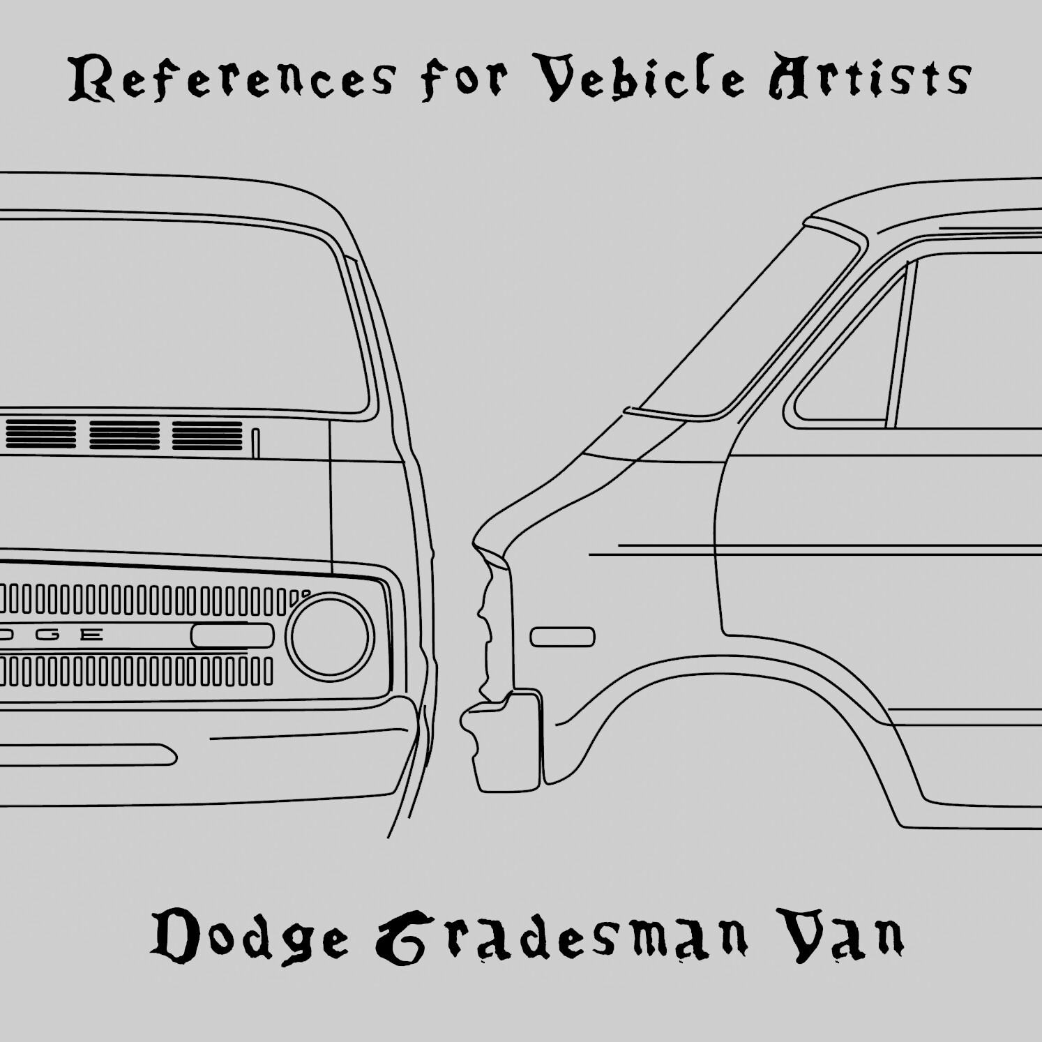 ArtStation - Dodge Tradesman Van-Blueprint