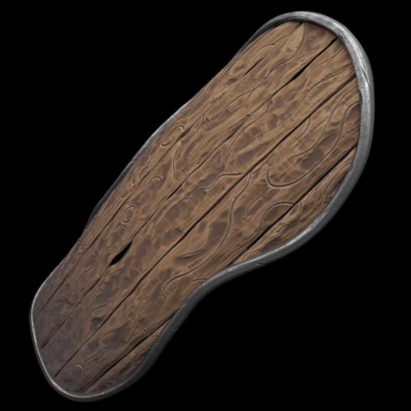 ArtStation - Stylized Wooden Long Shield