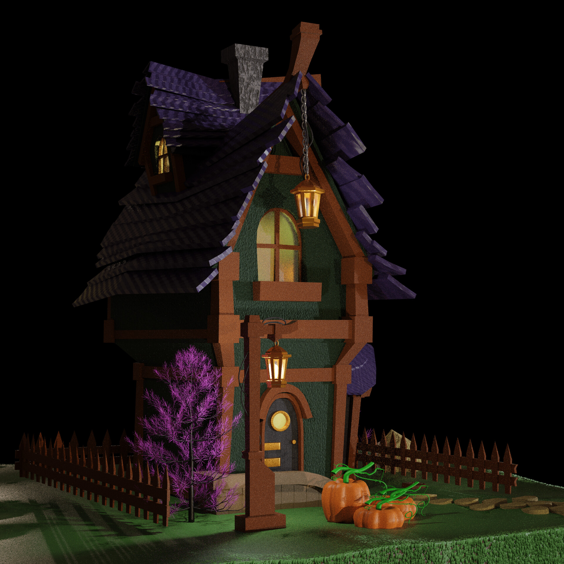 ArtStation - CREEPY STYLIZED HOUSE