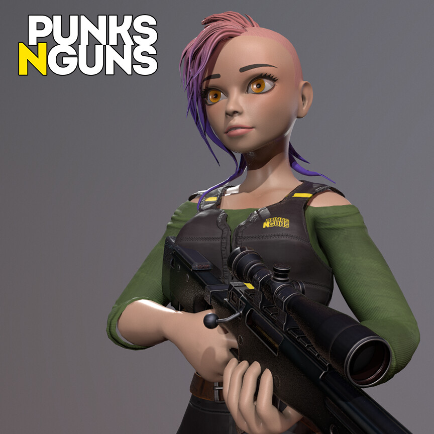 ArtStation - Stylized Punk Girl + Weapons
