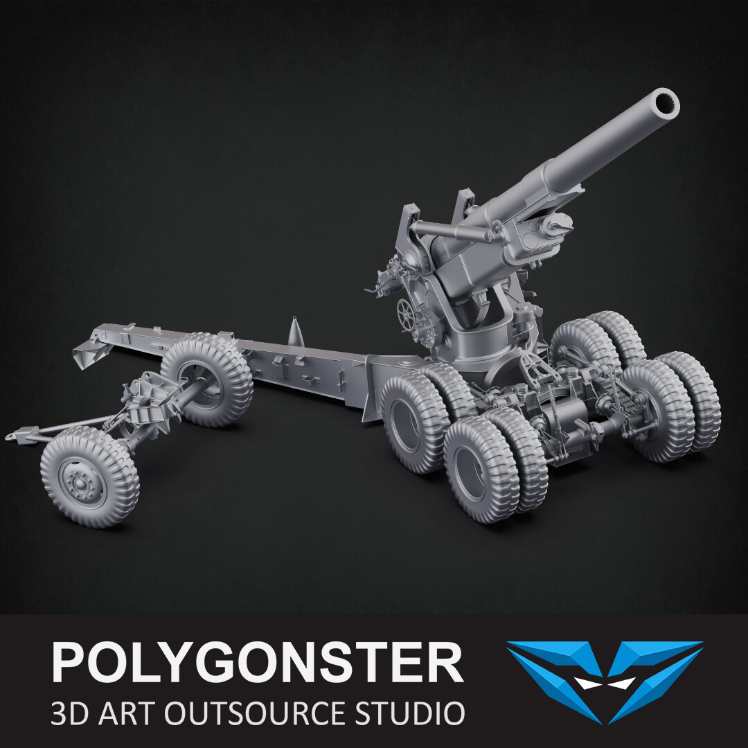 ArtStation - M115 Howitzer (deployed)