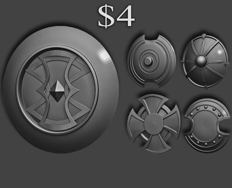 ArtStation - 25 Shield Base Mesh
