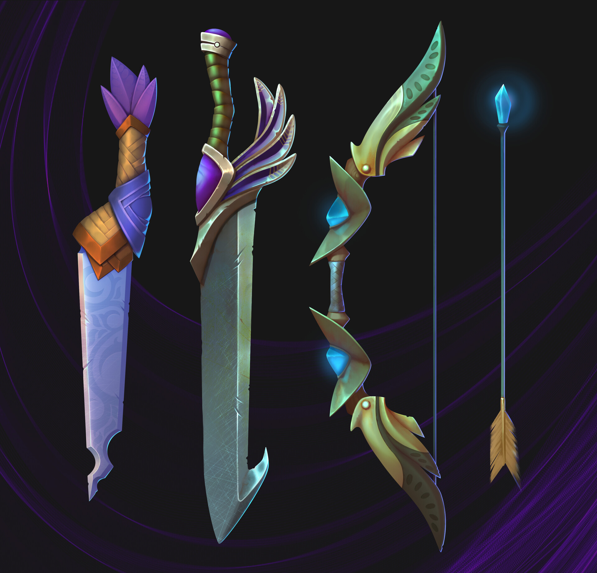 ArtStation - Dagger/Sword/Bow