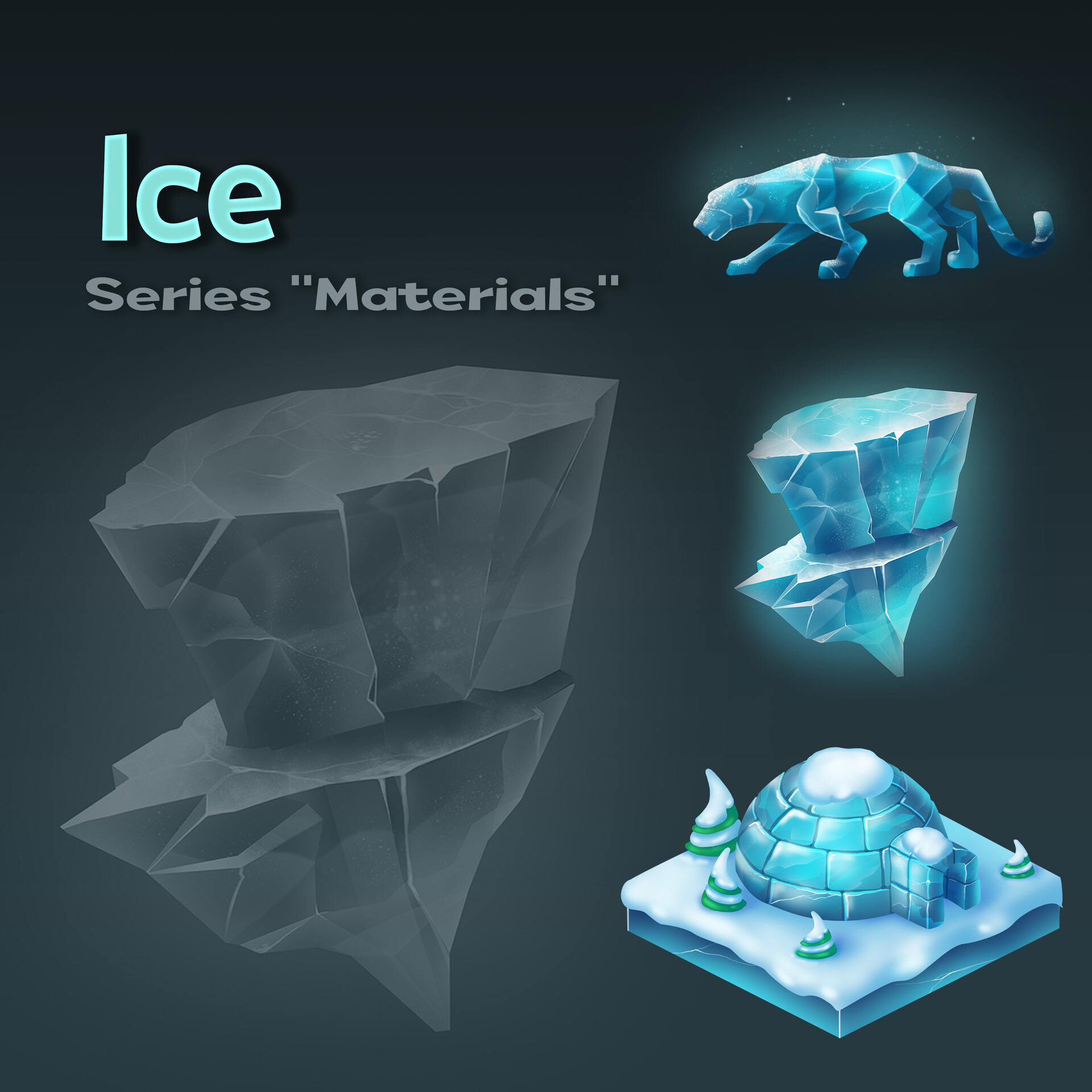ArtStation - Series of materials "Ice"