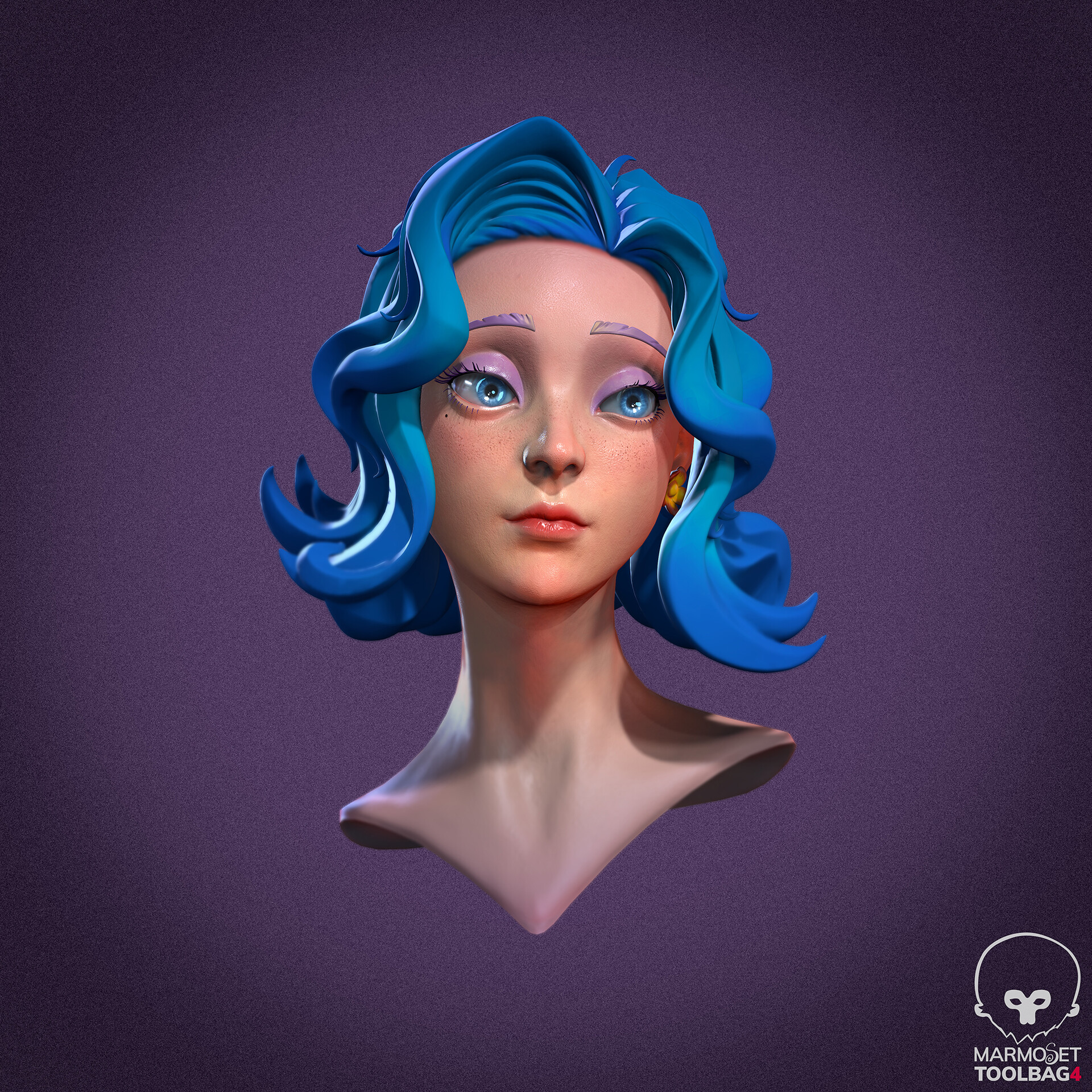 ArtStation - Sad woman's head carving practice