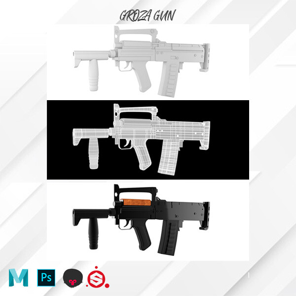 ArtStation - Groza Gun Textured Model