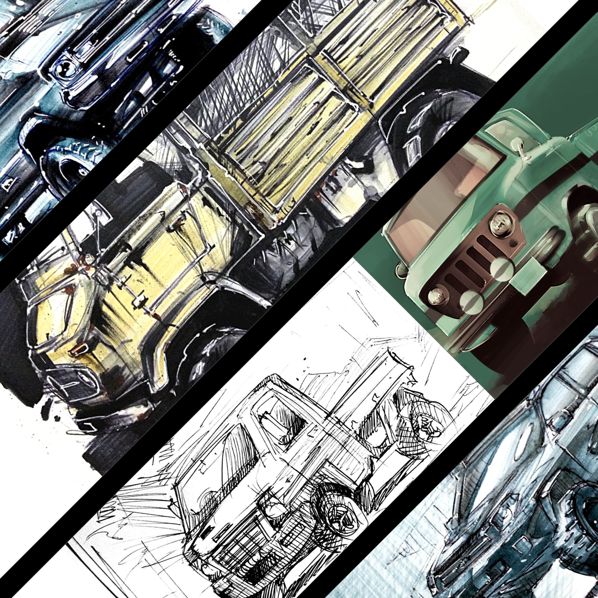 ArtStation - Off road cars of all kind - Sketches