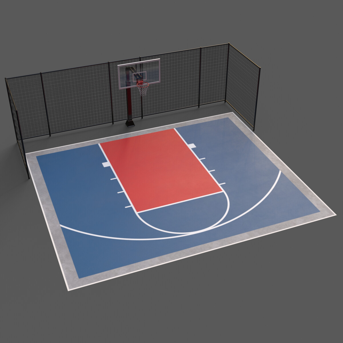 ArtStation - PBR Modular Outdoor Basketball Court B