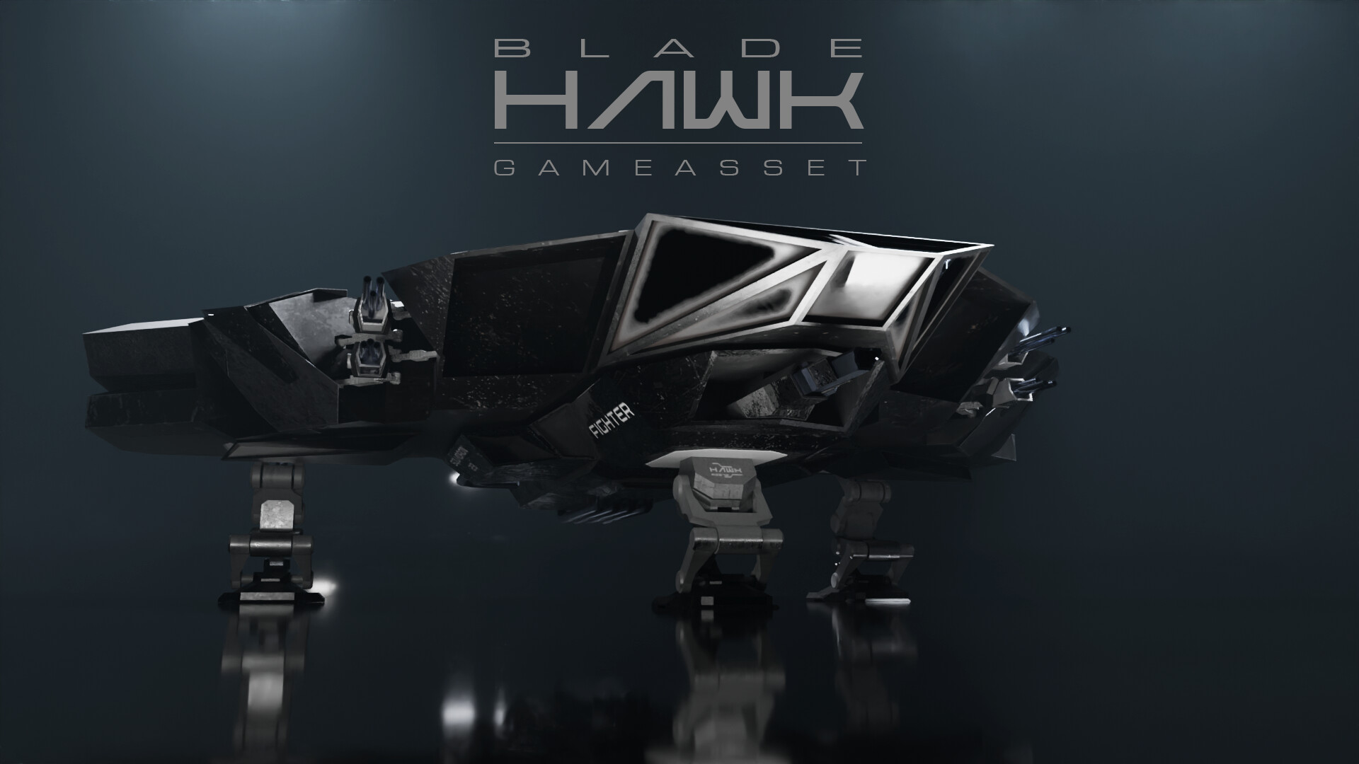 ArtStation - HAWK / Blade Series Fighter Spaceship Game Asset