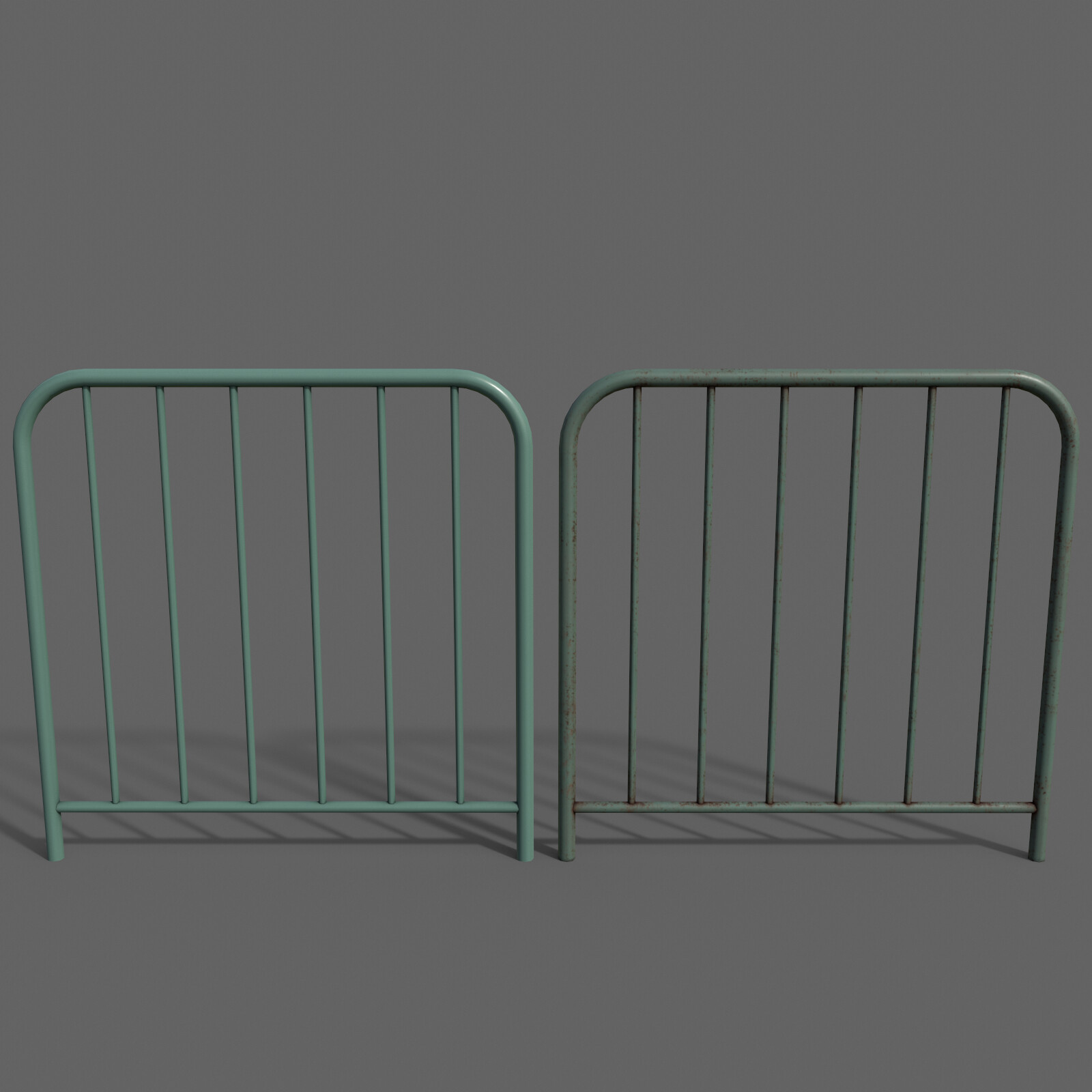 ArtStation - PBR Pedestrian Guard Rail V2 Green