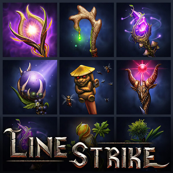 ArtStation - Game fantasy item icons, staves