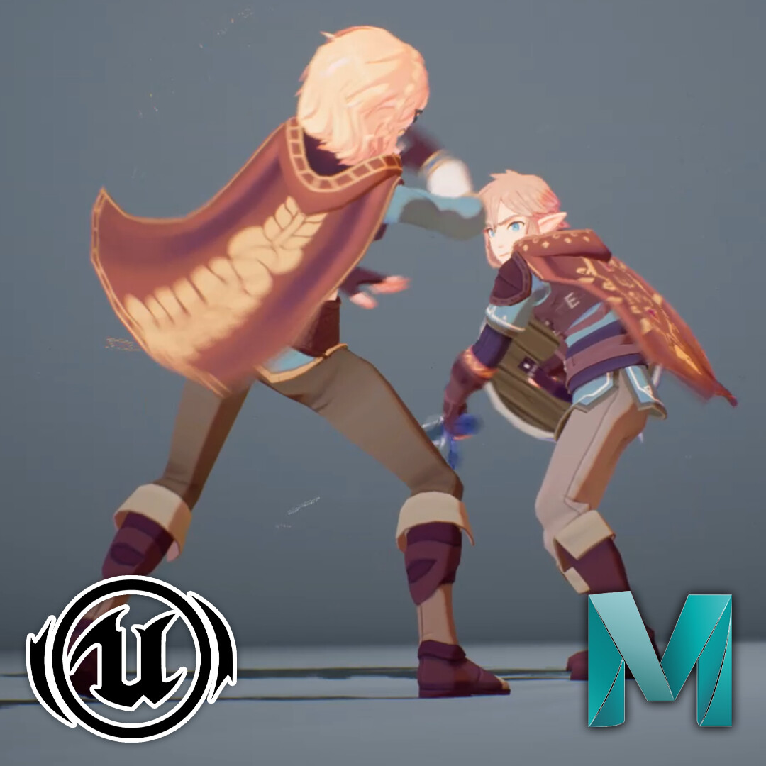 ArtStation - Link VS. Zelda Unreal 5 Fight Animation