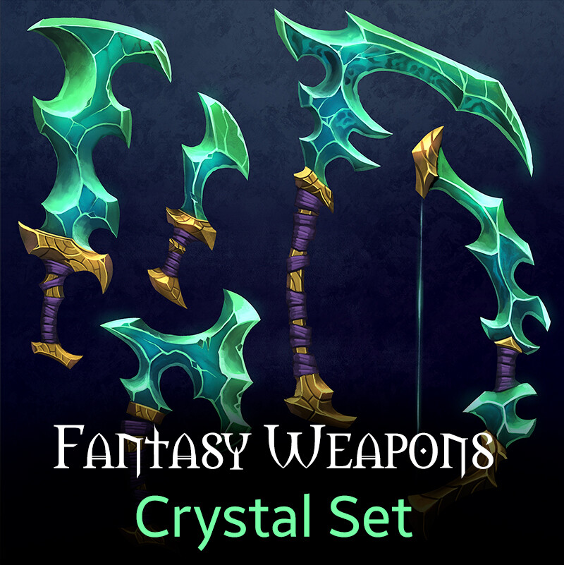 ArtStation - Crystal Fantasy Weapons Concept Art