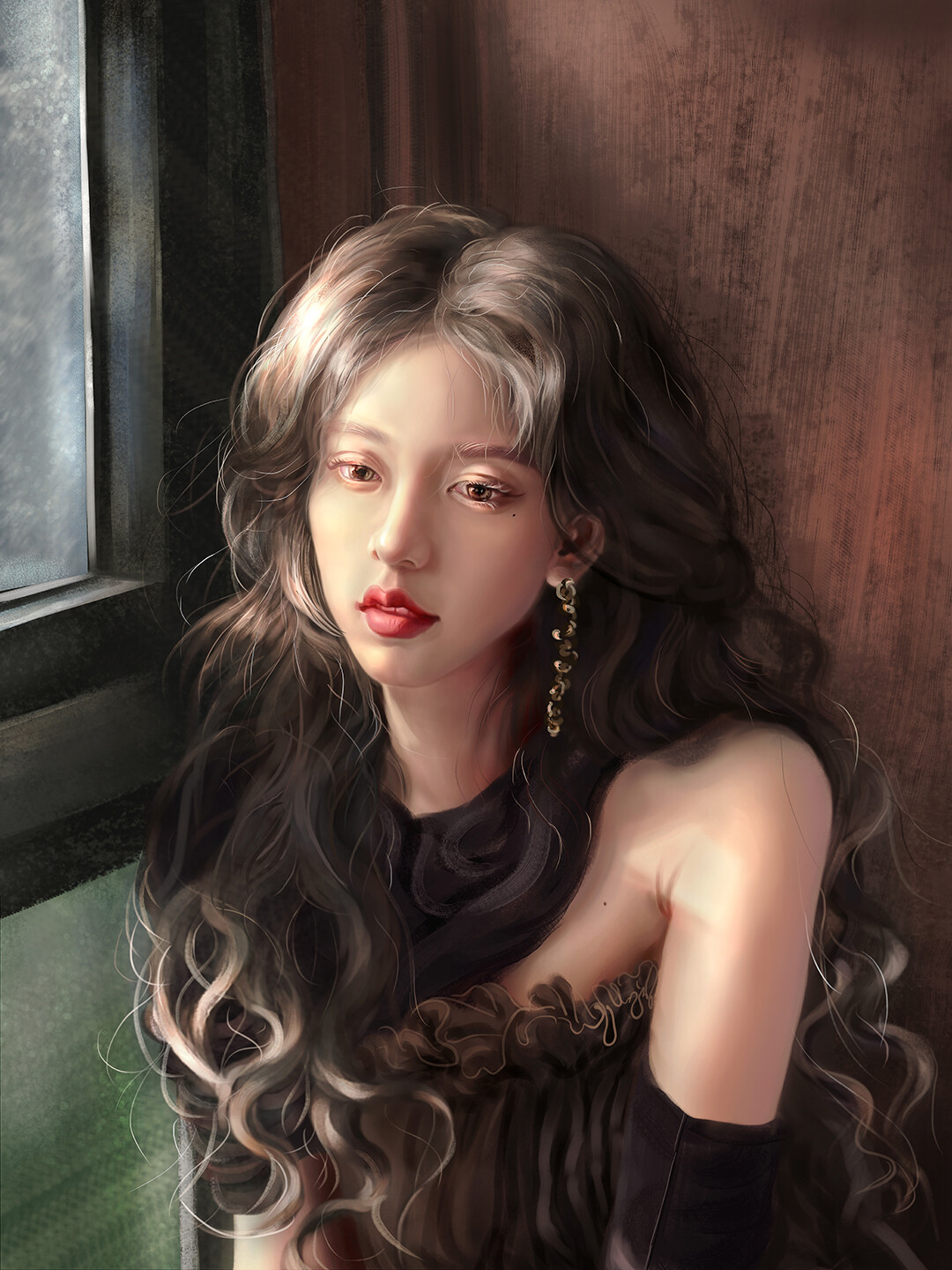 ArtStation - Window girl thick with practice