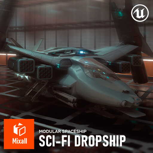 ArtStation - Sci-fi dropship - modular spaceship