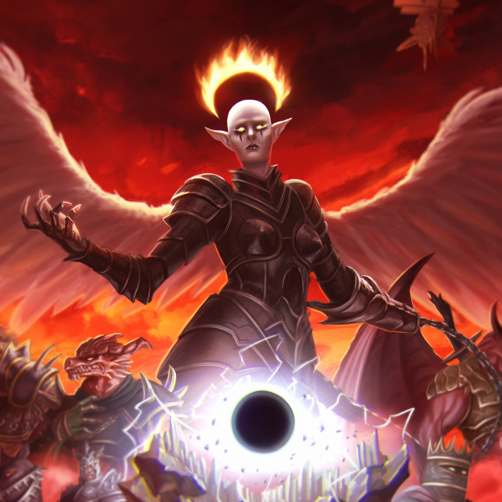 ArtStation - Battle Against Zariel | Dungeons & Dragons Commission