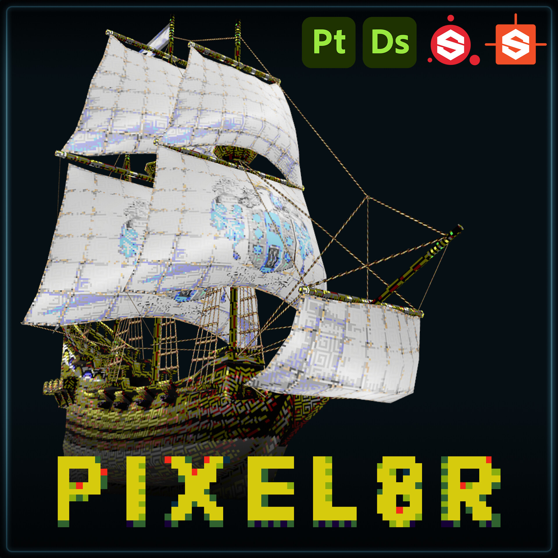 ArtStation - Pixel8r - Retro Pixel Art for Substance Painter and Designer