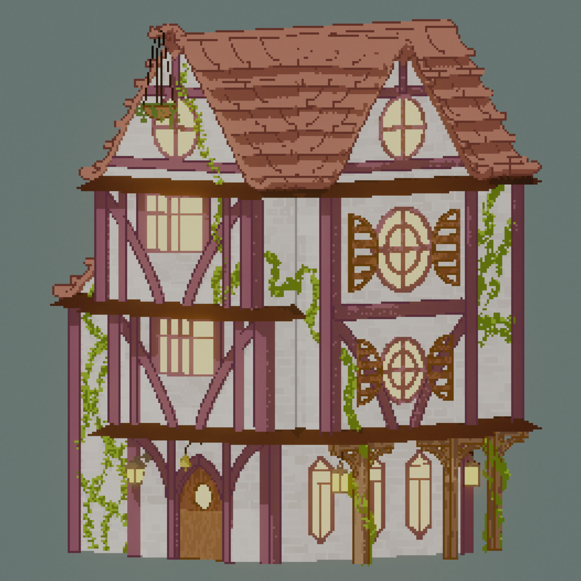 ArtStation - Fantasy House, Humanish - Pixel Art
