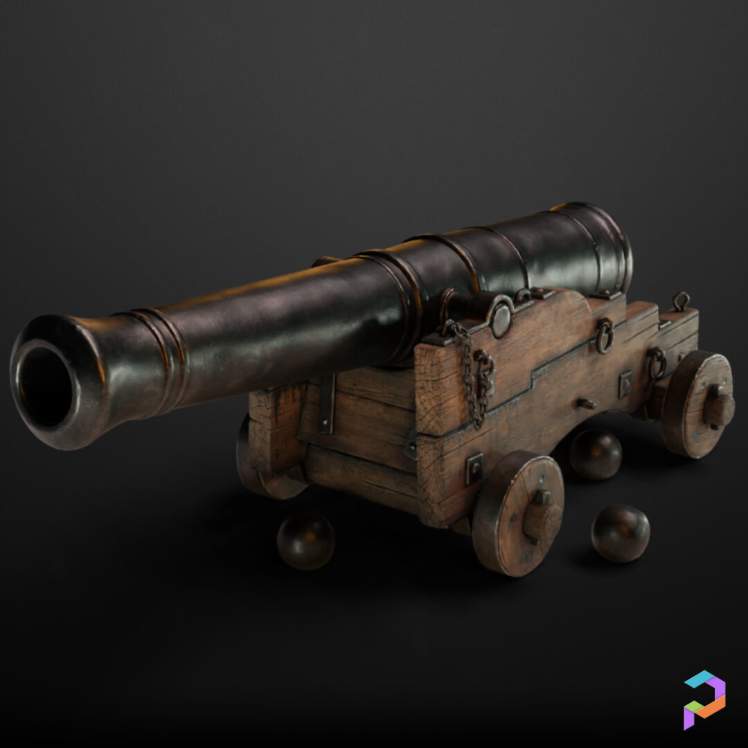 ArtStation - Wooden Cannon - Free CC0 Asset