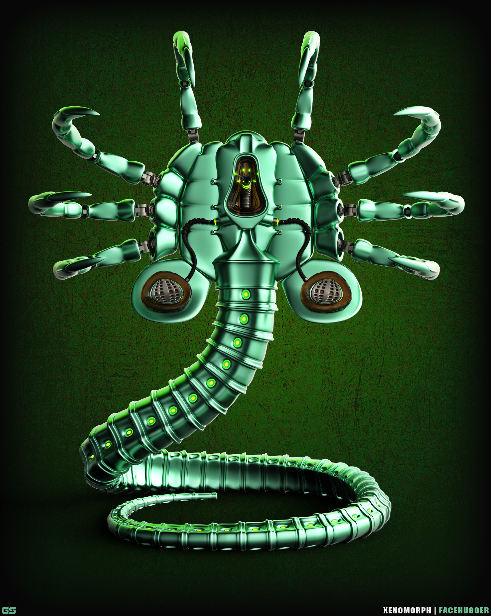 ArtStation - Biomechanical Xenomorph | Facehugger