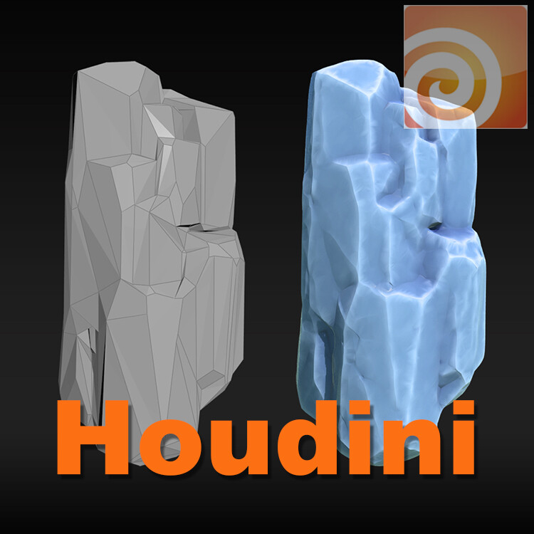 ArtStation - Stylized Rock Procedurally Generate in Houdini | 风格化石头程序化生成 01