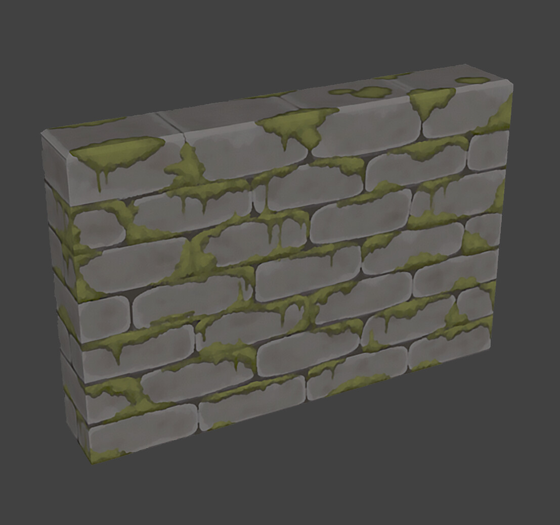 ArtStation - Mossy stone brick wall