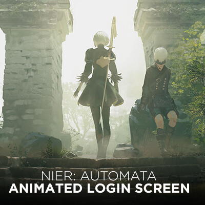 ArtStation - Nier: Automata - Animated Login Screen