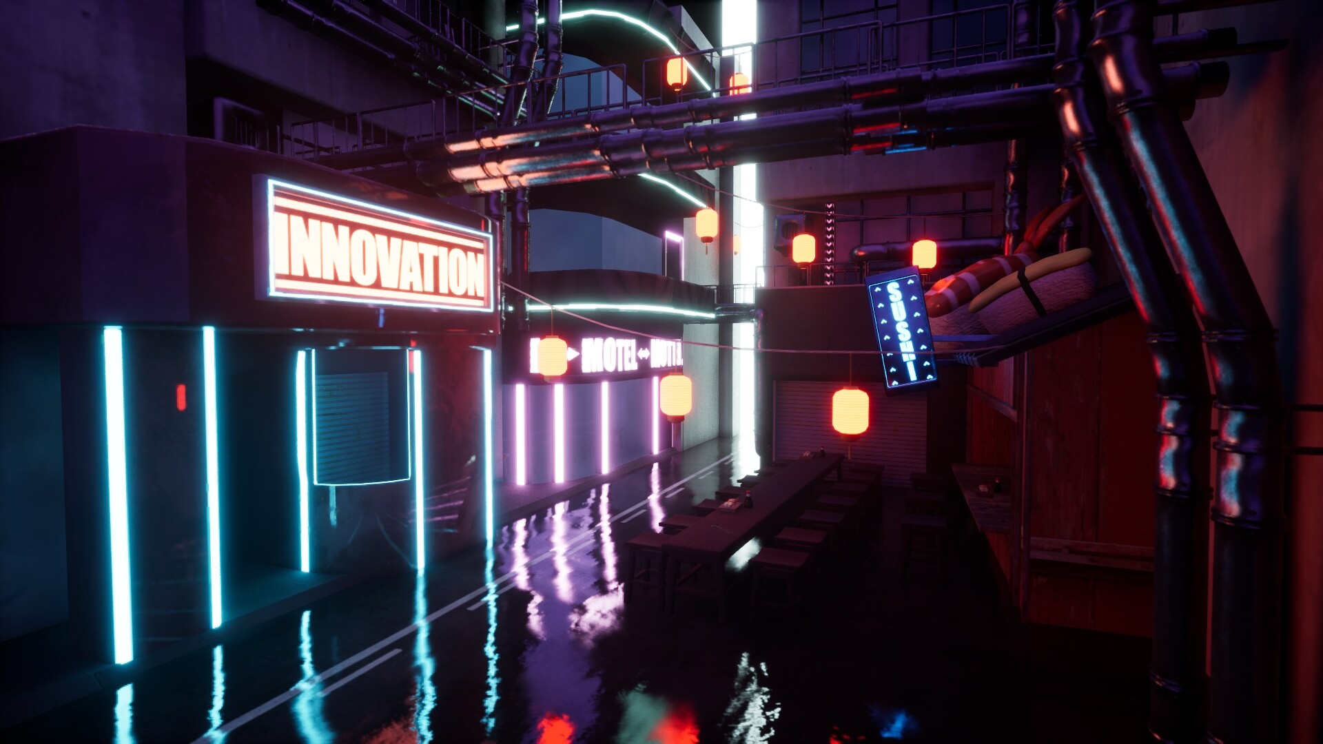 ArtStation - Sci-fi Sushi shop