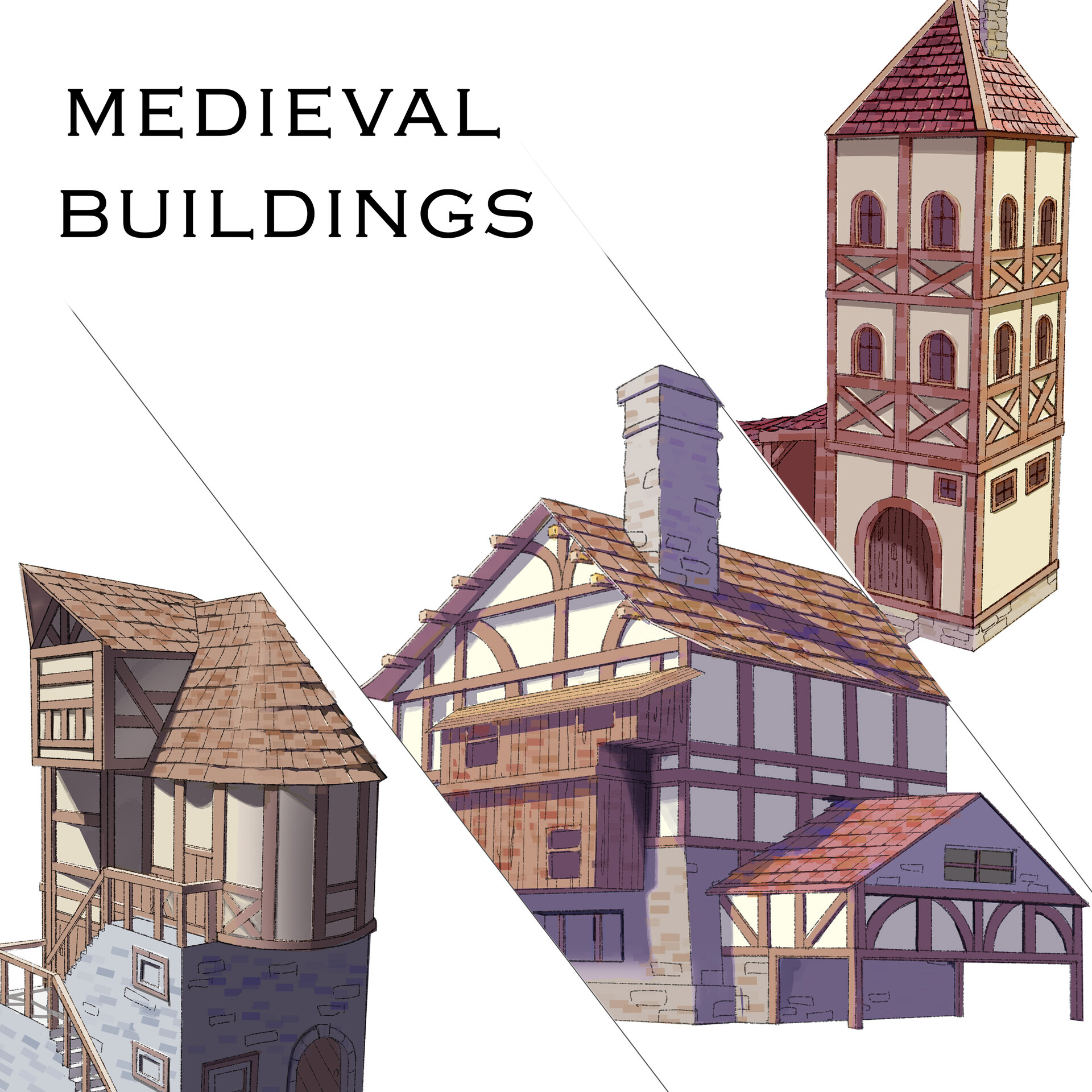 ArtStation - Medieval buildings