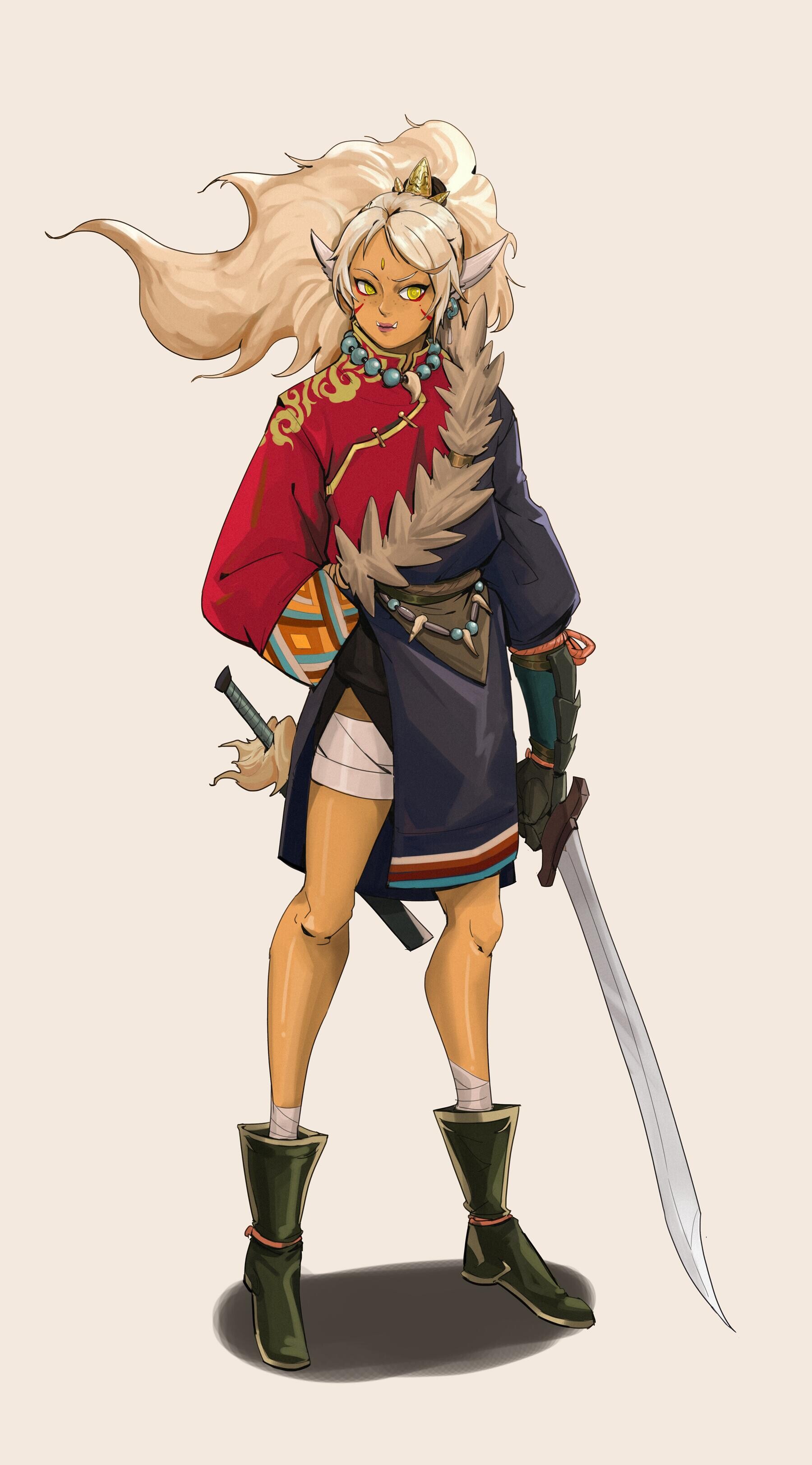 ArtStation - Half dragon girl assassin