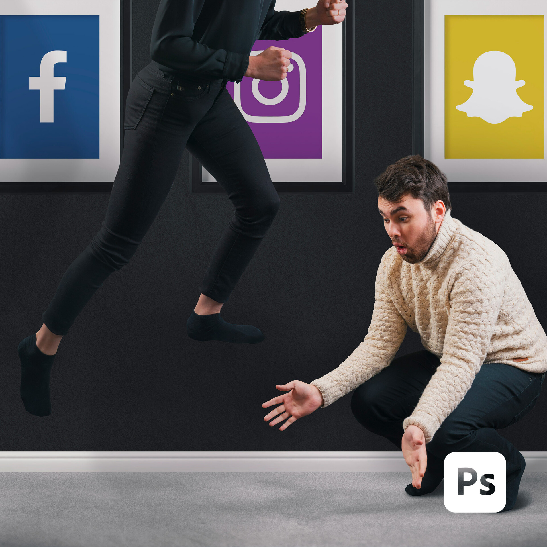 ArtStation - "Invisible Box Challenge" Image Composite in PS With Breakdown