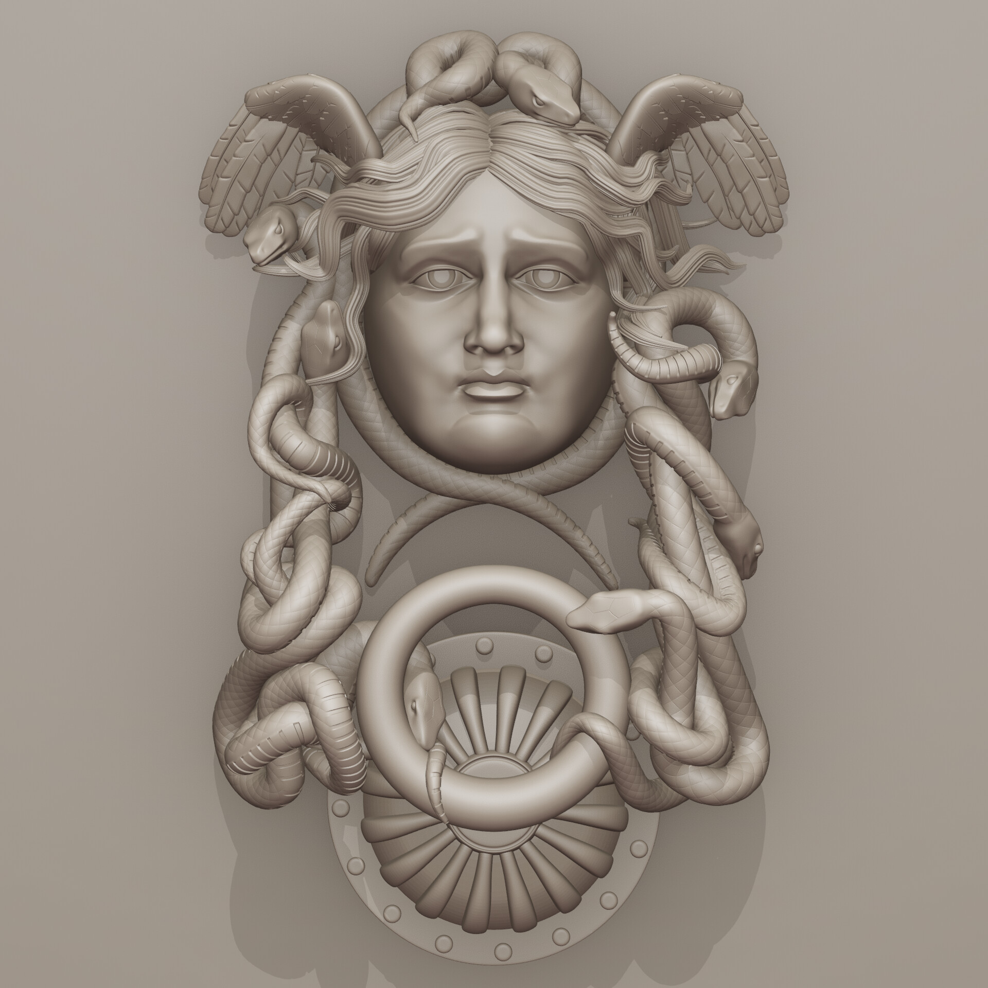 ArtStation - Medusa Gorgon, bas-relief