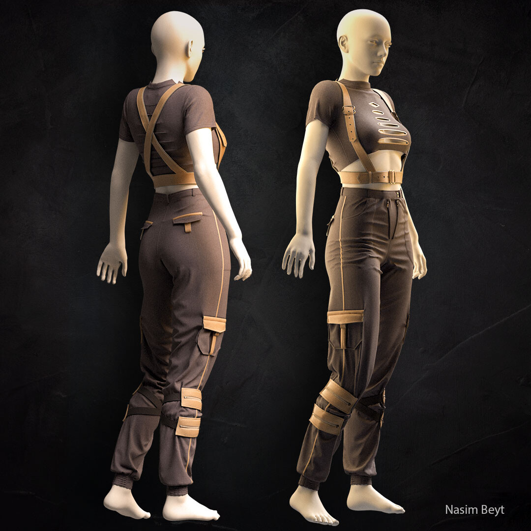 ArtStation - Female Outfit No.01. CLO3D, MD PROJECTS+OBJ+FBX