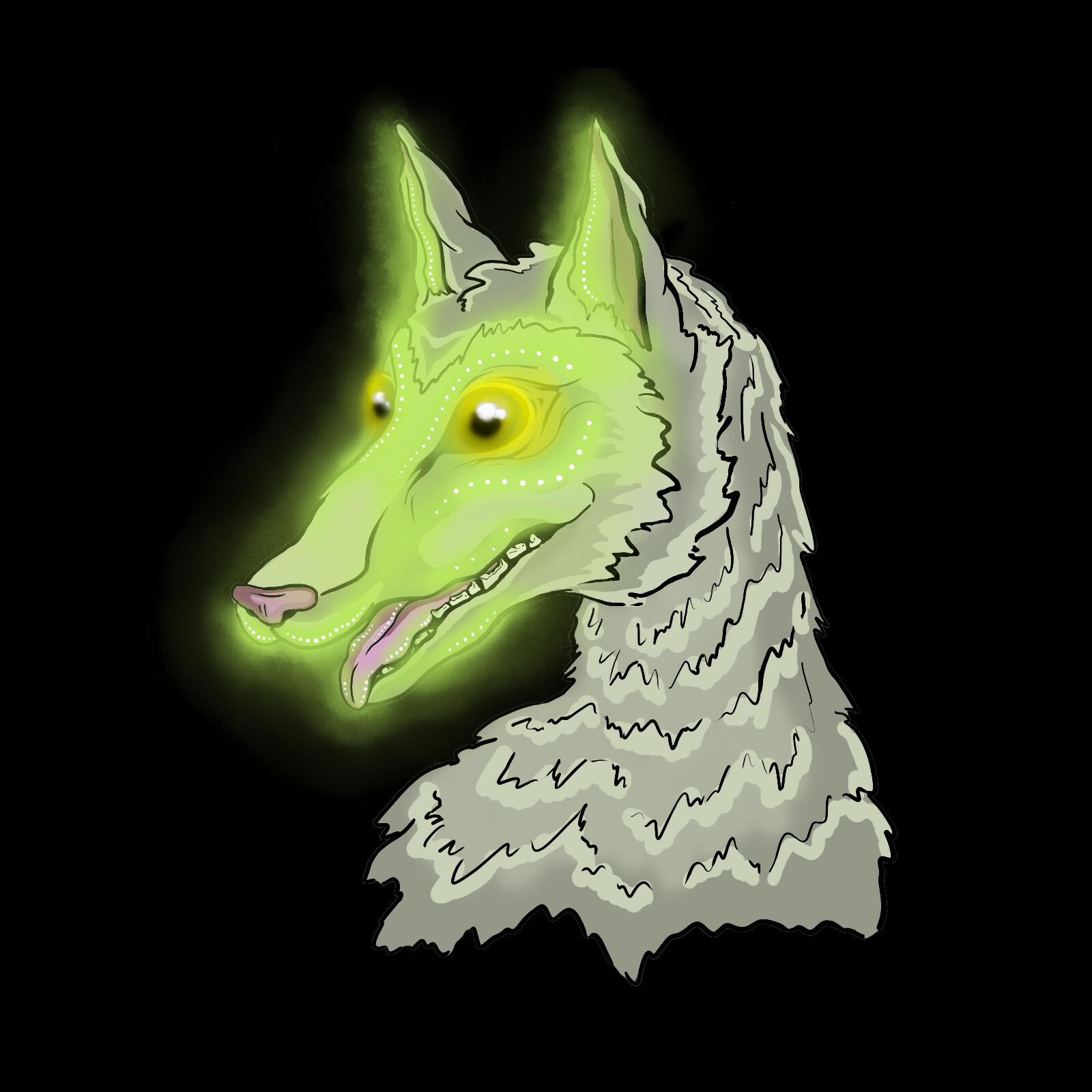 ArtStation - Grey Neon Wolf